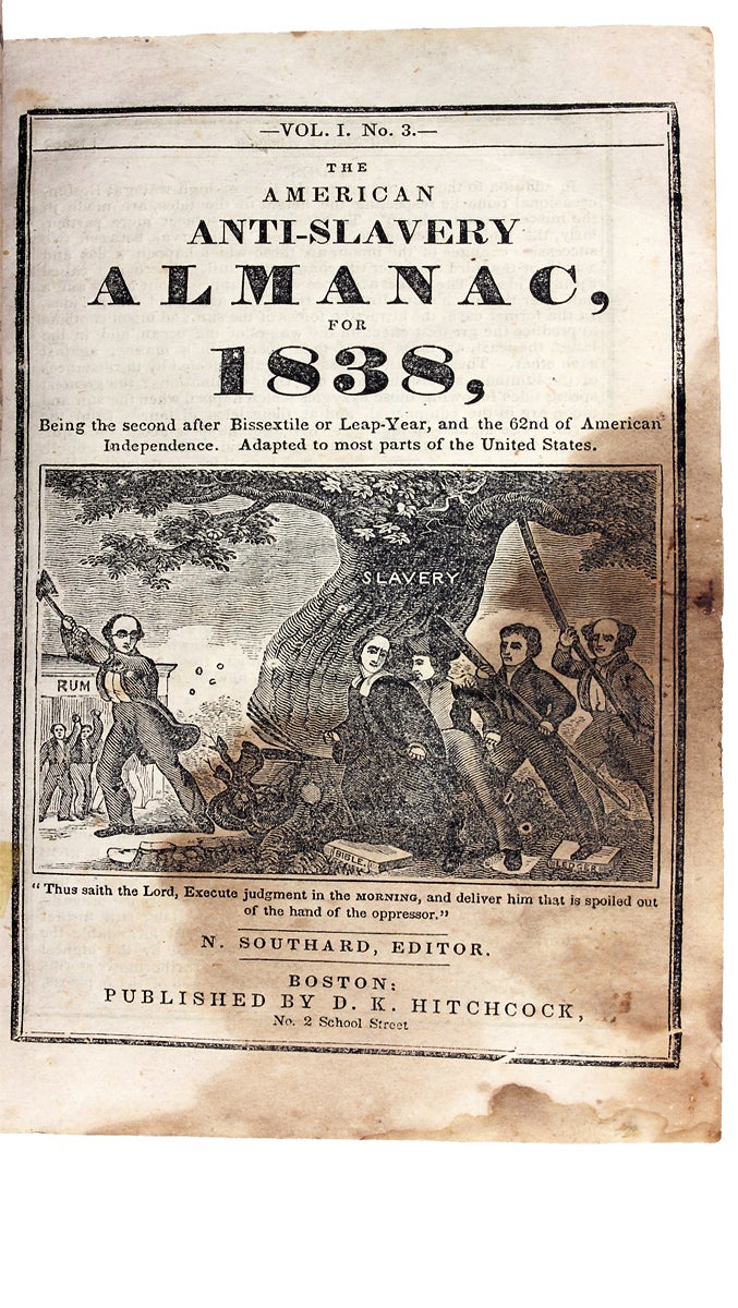 The American Anti-Slavery Almanac, for 1838…Vol.I. No. 3 | N. Southard ...